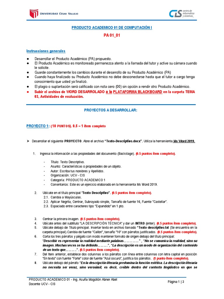 Proyecto 01 - Pa1 - Enunciado | PDF