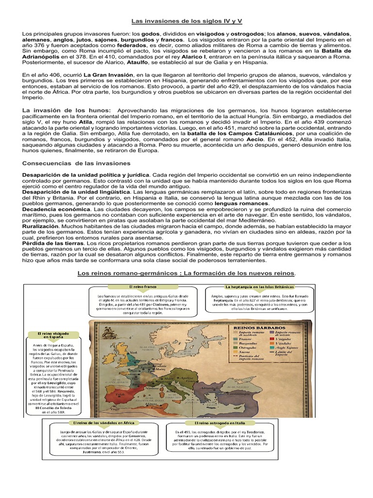 Las Invasiones de Los Siglos IV y V | PDF | Pueblos germánicos | Hunos