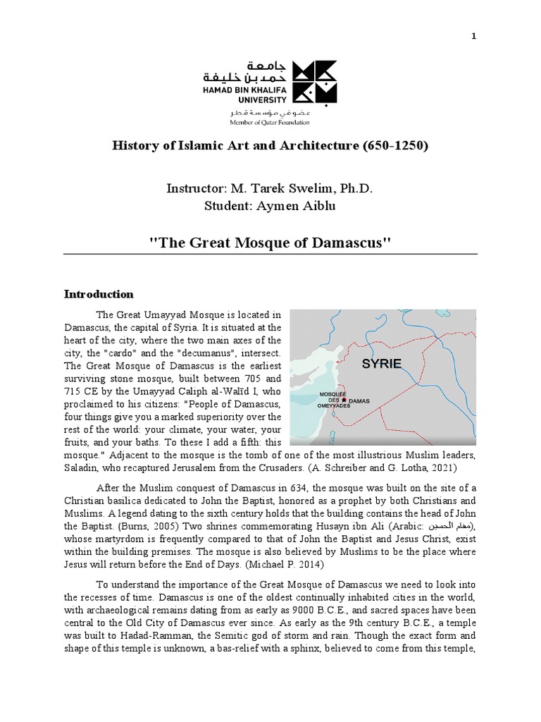 Great Mosque of Damascus Overview | PDF | Social Science | Art
