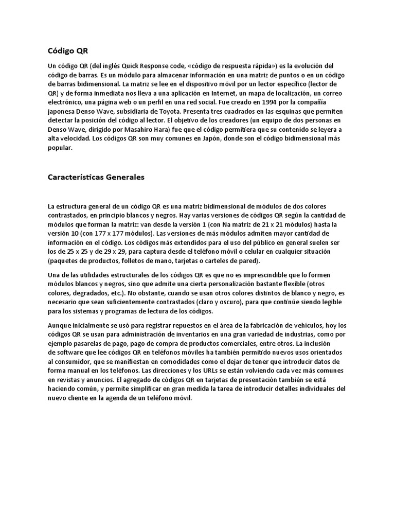 Código QR y Detección y Corrección de Errores | PDF | Código QR ...