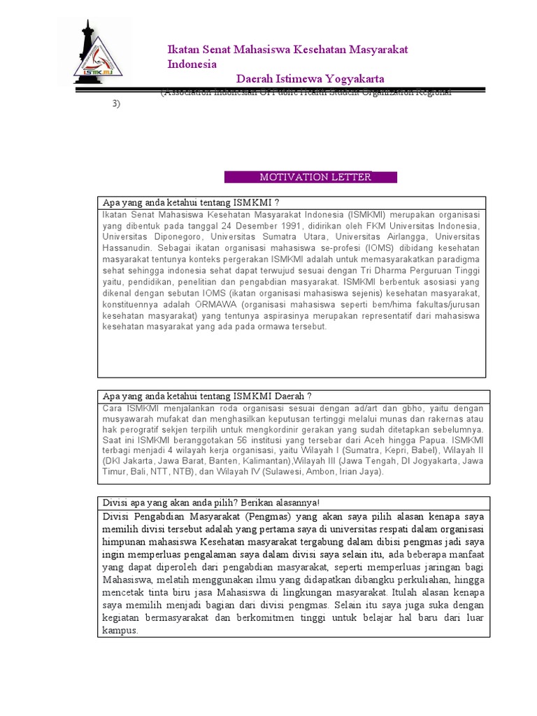 ISMKMI Yogyakarta: Organisasi Mahasiswa Kesehatan | PDF | Karier ...