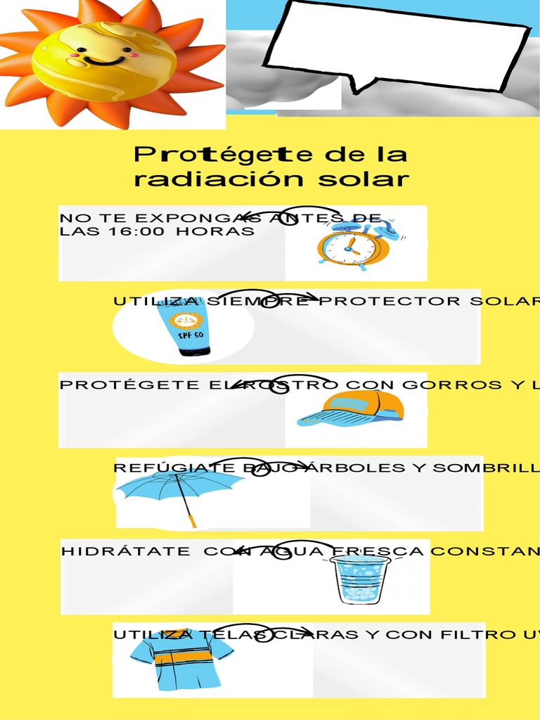Infografía consejos protección solar educativo amarillo | PDF