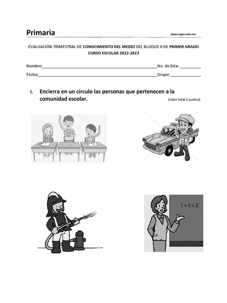 1° Evaluación Bloque 2 de CMED | PDF