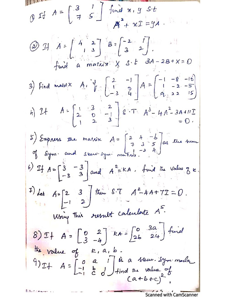 Weekend Assignment Matrices Pdf 