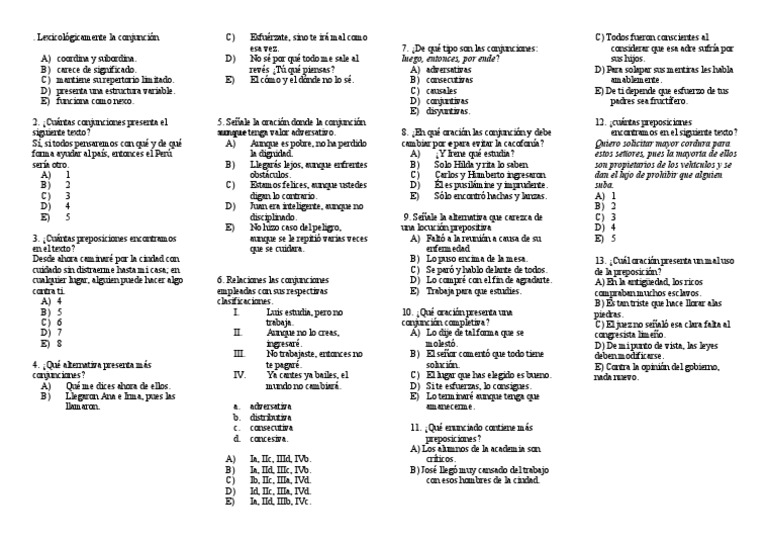 Lexicológicamente La Conjunción | PDF