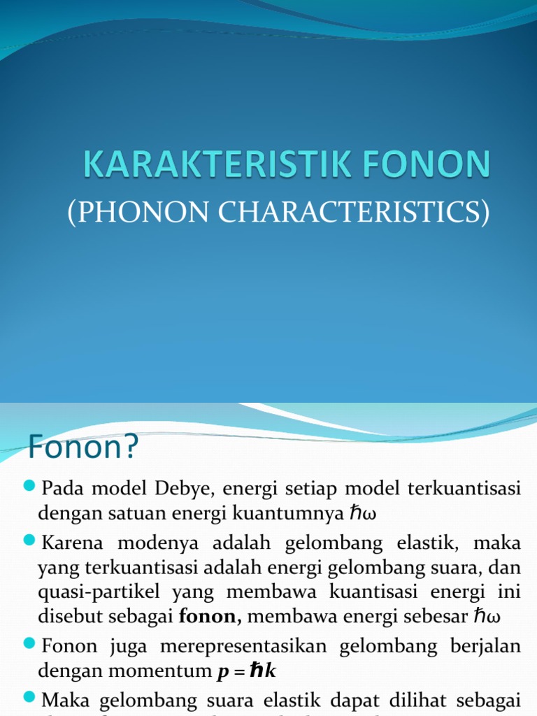 Karakteristik Fonon | PDF | Phonon | Photon