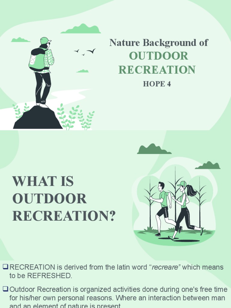 Nature Background of OUTDOOR RECREATION - 1st Lesson | PDF | Outdoor ...