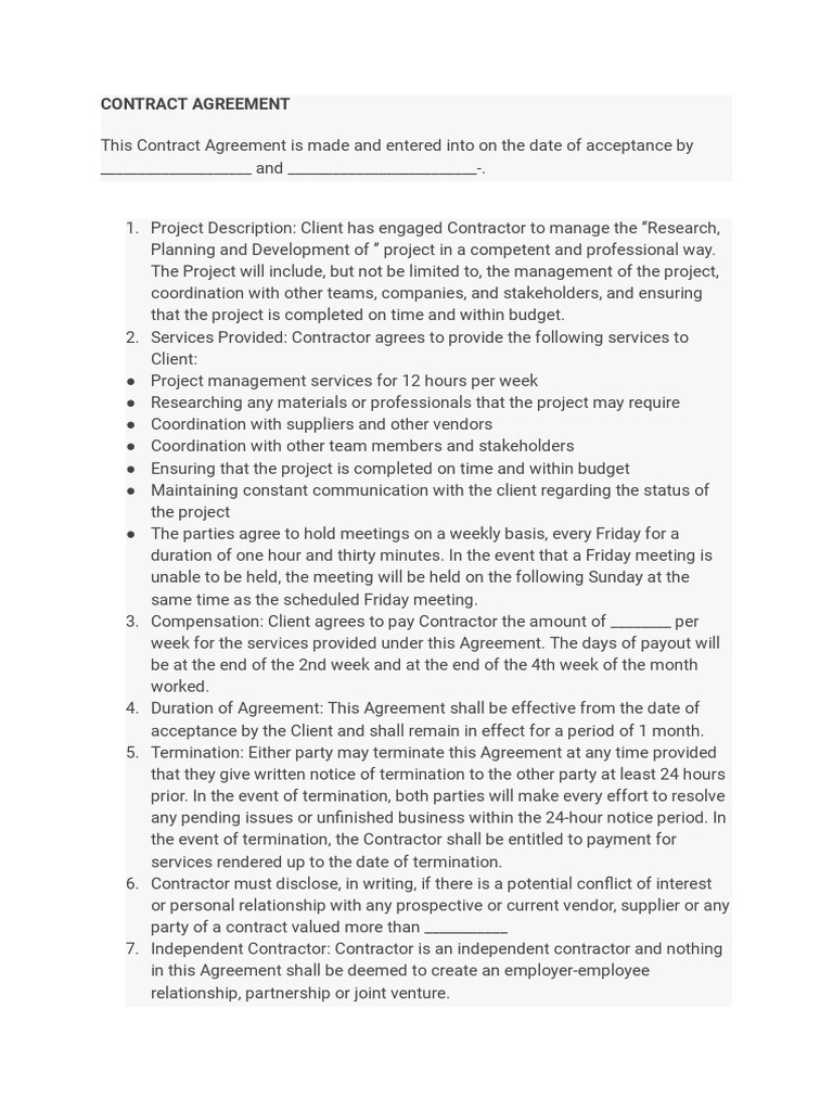 Contract Project Manager | PDF | Civil Law (Legal System) | Government