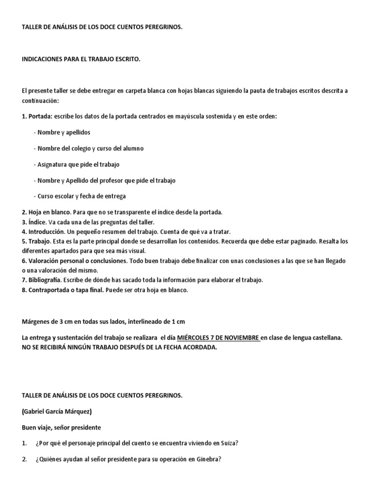 Taller de Análisis de Los Doce Cuentos Peregrinos | PDF