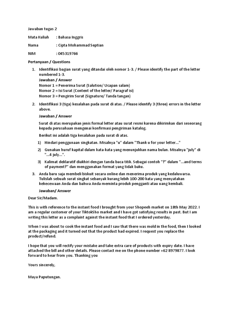 Tugas 2 Bahasa Inggris | PDF