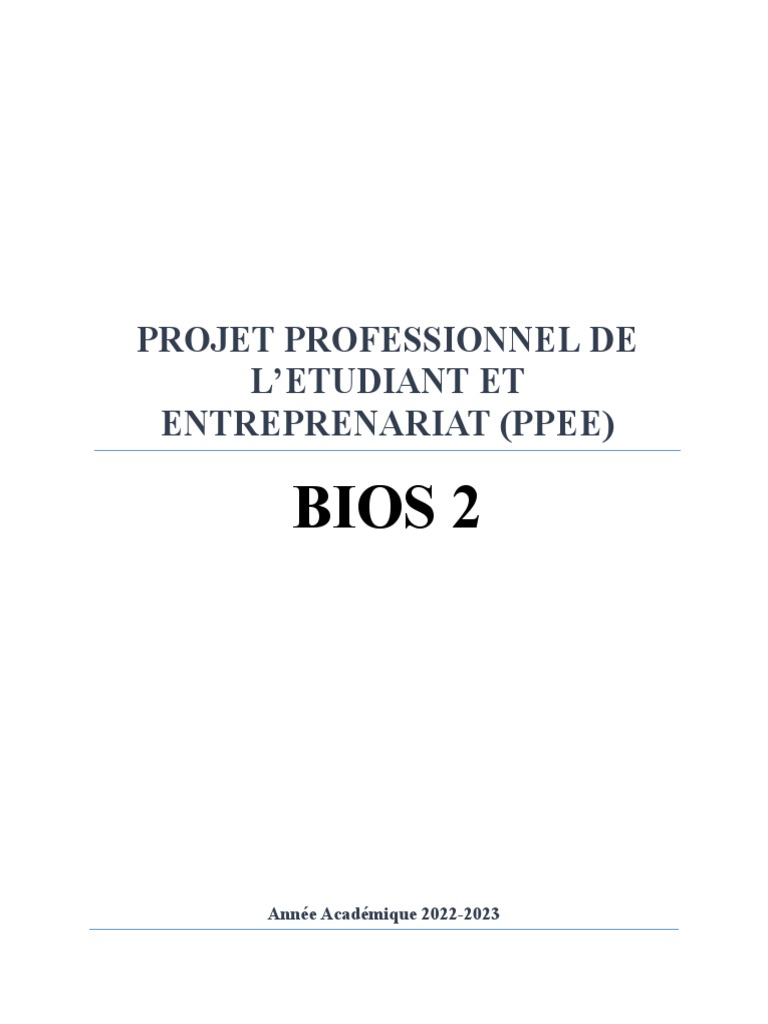 Projet Professionnel Etudiant (PPE) | PDF | Enseignement | Business