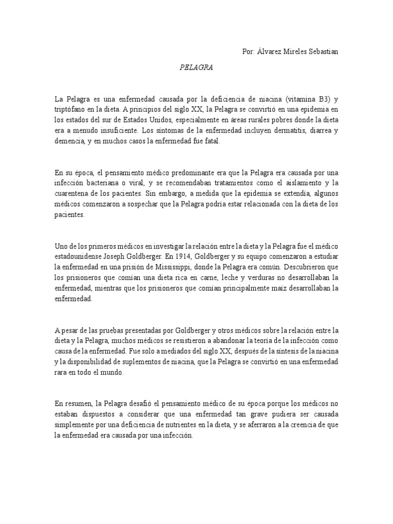 PELAGRA | PDF | Experimentar | Causalidad