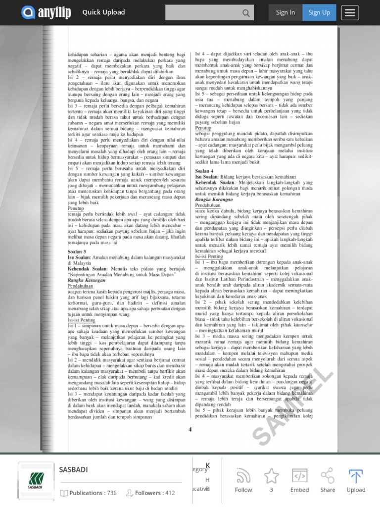 Kertas Model Pra-SPM Bahasa Melayu Tingkatan 4 (Format Mulai 2021) - SASBADI Membalik PDF Dalam ...