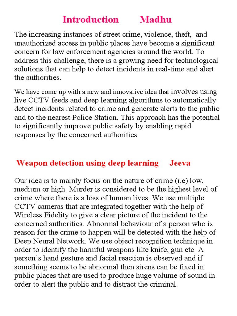Weapon Detection | PDF | Closed Circuit Television | Deep Learning