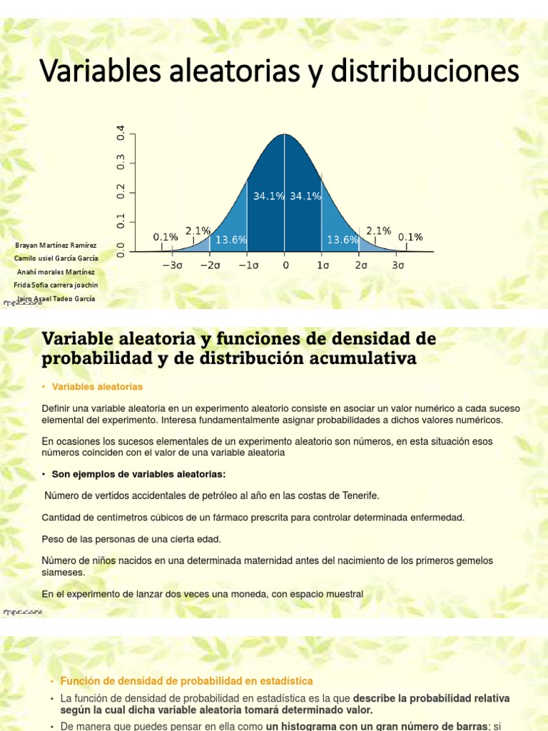 Variables Aleatorias y Distribuciones PDF | PDF | Variable aleatoria ...