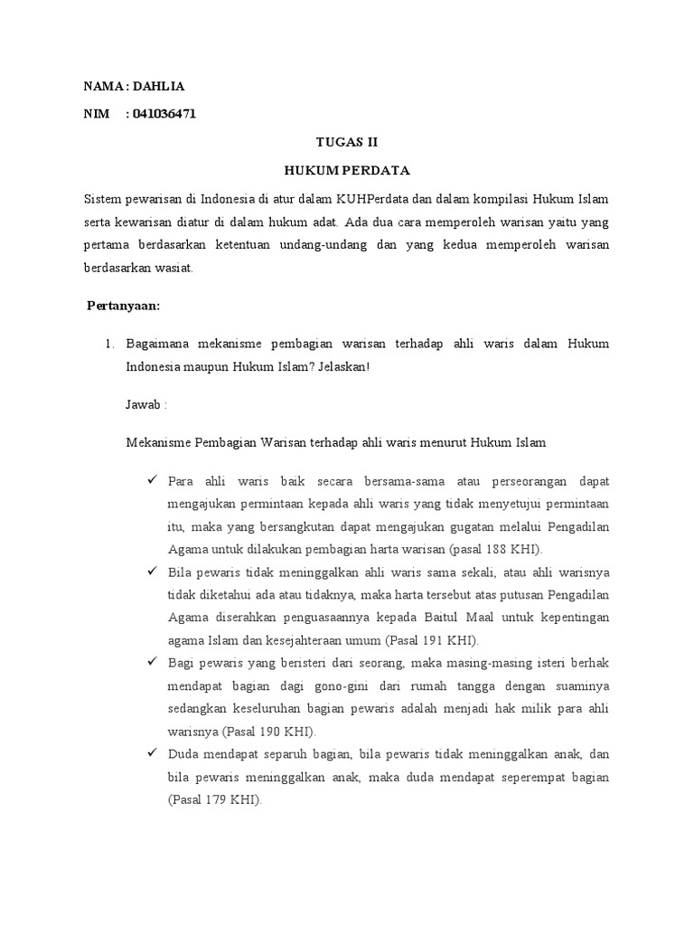 Tugas 2 Hukum Perdata | PDF