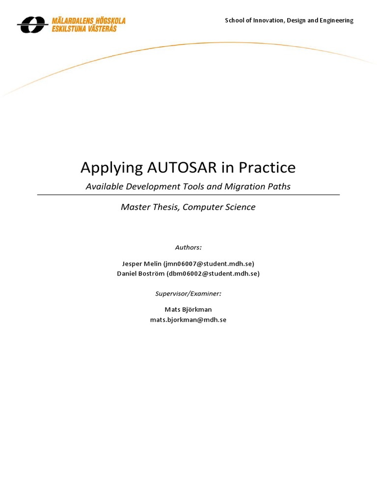 Autosar Practical Application | PDF | Information Technology Management | Systems Engineering