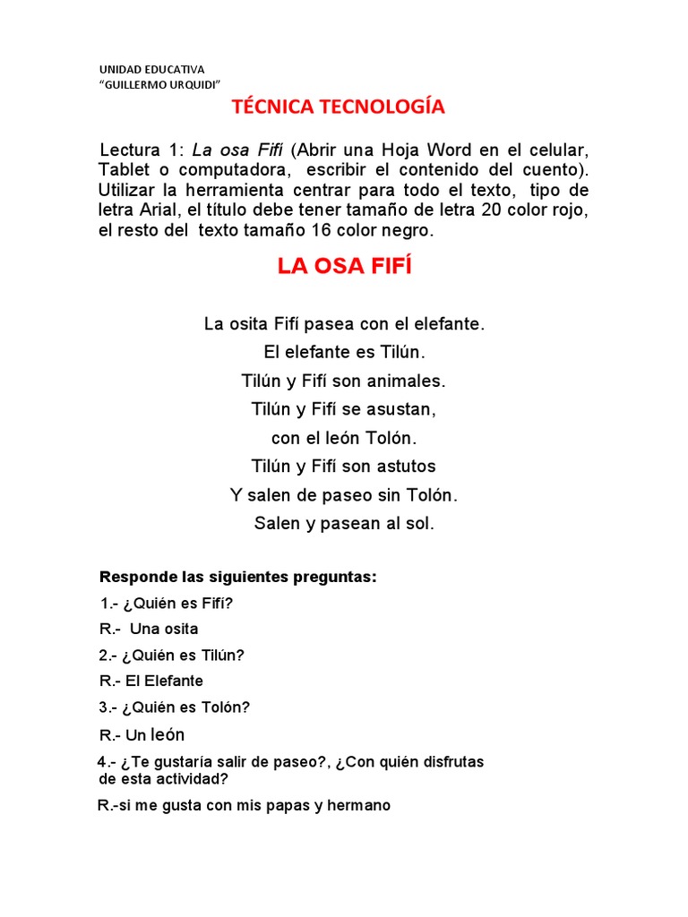 La Osa Fifí | PDF