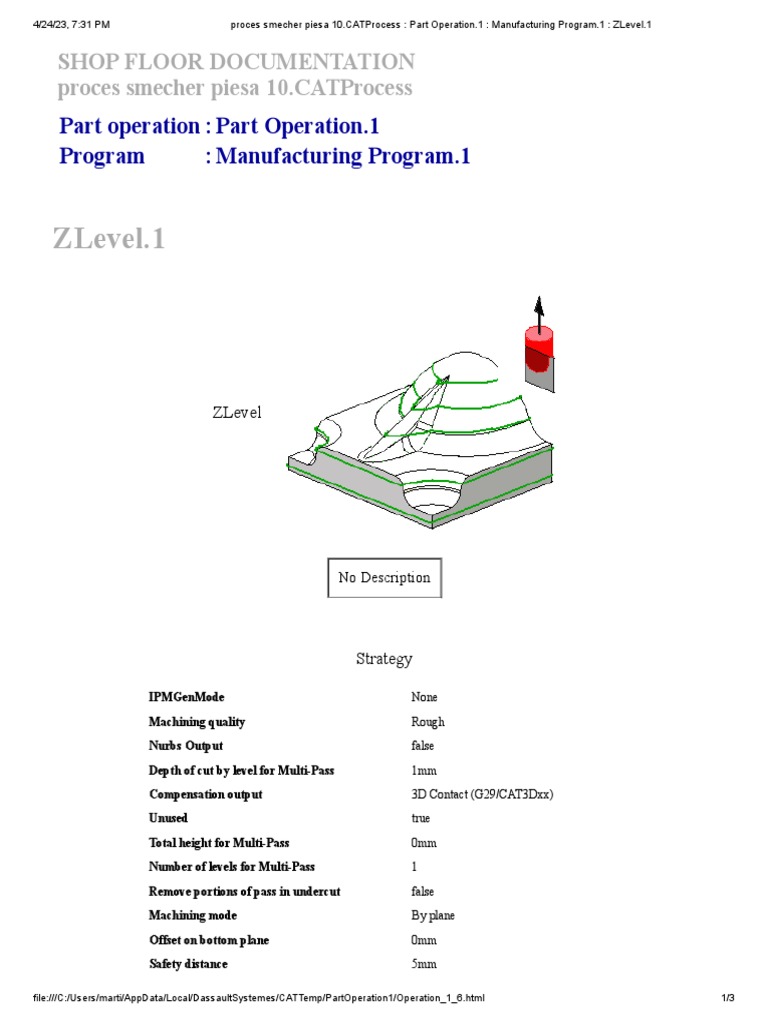 Zlevel.1: Part Operation: Part Operation.1 Program: Manufacturing ...