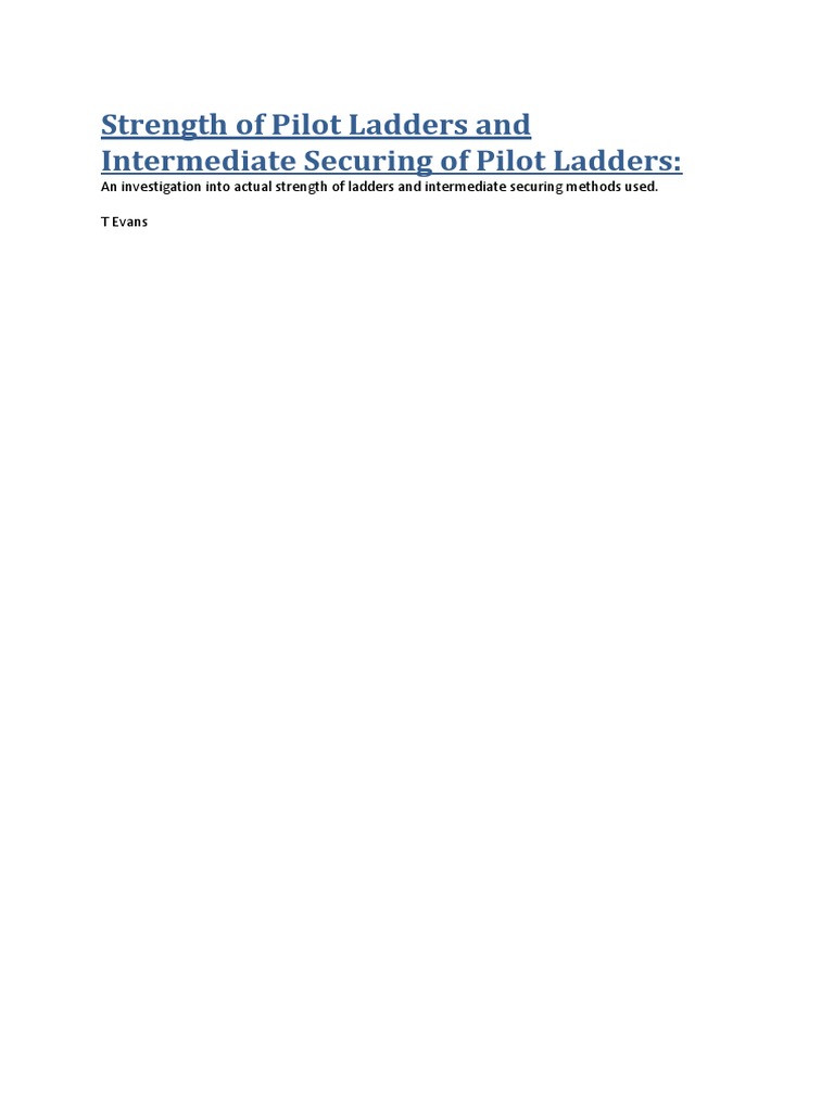 Pilot Ladder Safety Analysis | PDF | Knot | Rope