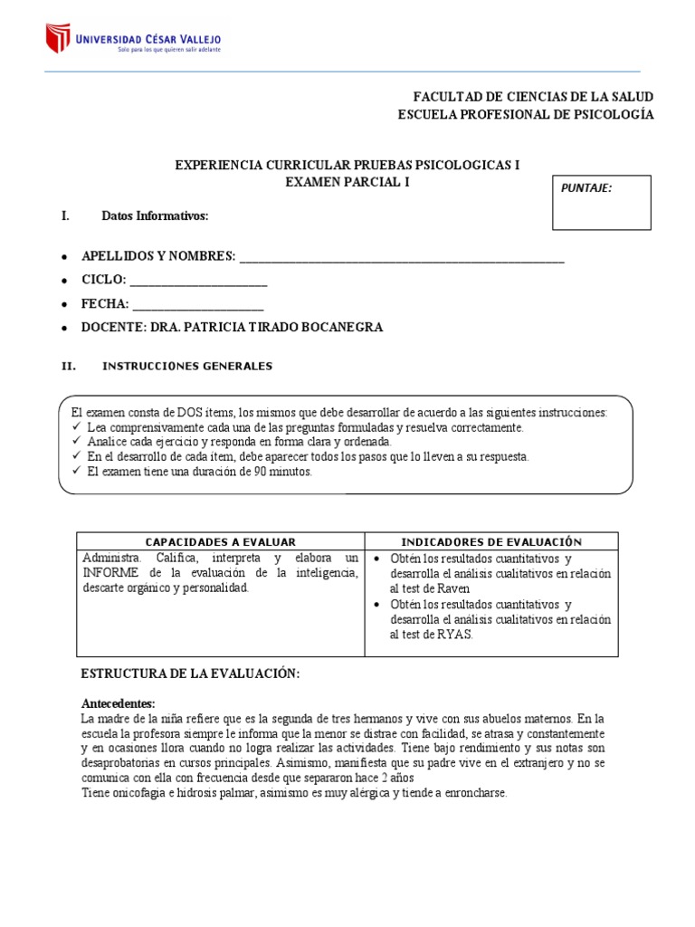 Examen I Unidad 2023 | PDF | Evaluación | Ciencia cognitiva