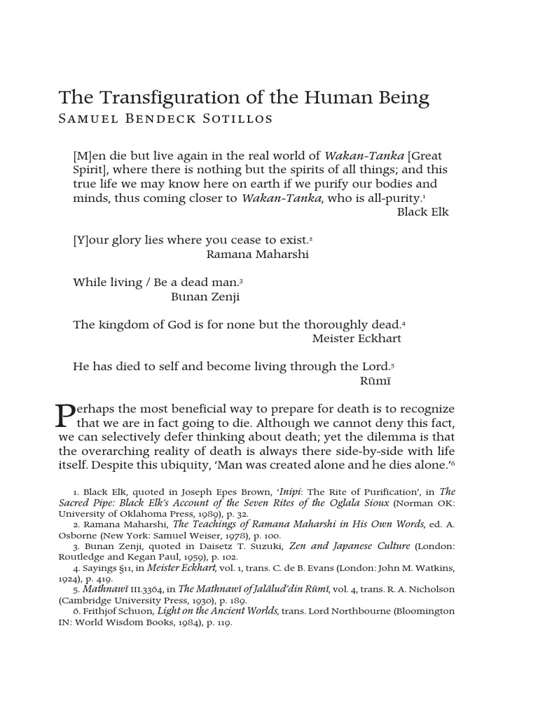The Transfiguration of The Human Being | PDF | Religious Belief And ...