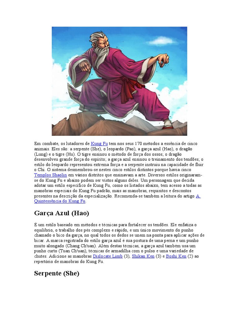 Resumos Estilos de Kung Fu | PDF | Artes marciais chinesas | Esportes ... Resumos Estilos de Kung Fu | PDF | Artes marciais chinesas | Esportes ...