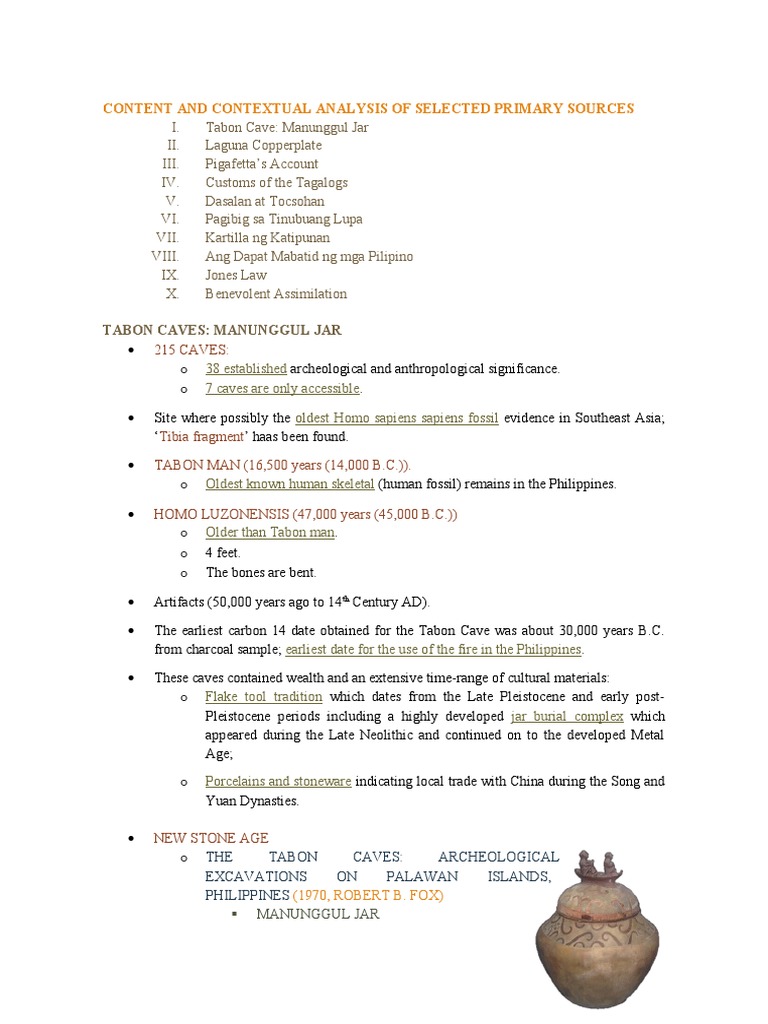 Content and Contextual Analysis of Selected Primary Sources | PDF