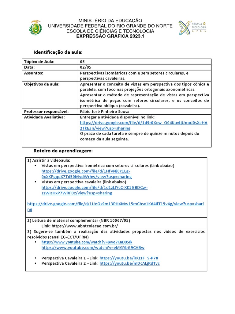 Roteiro de Aprendizagem TOPICO DE AULA 05 FS 2023 1 PDF | PDF