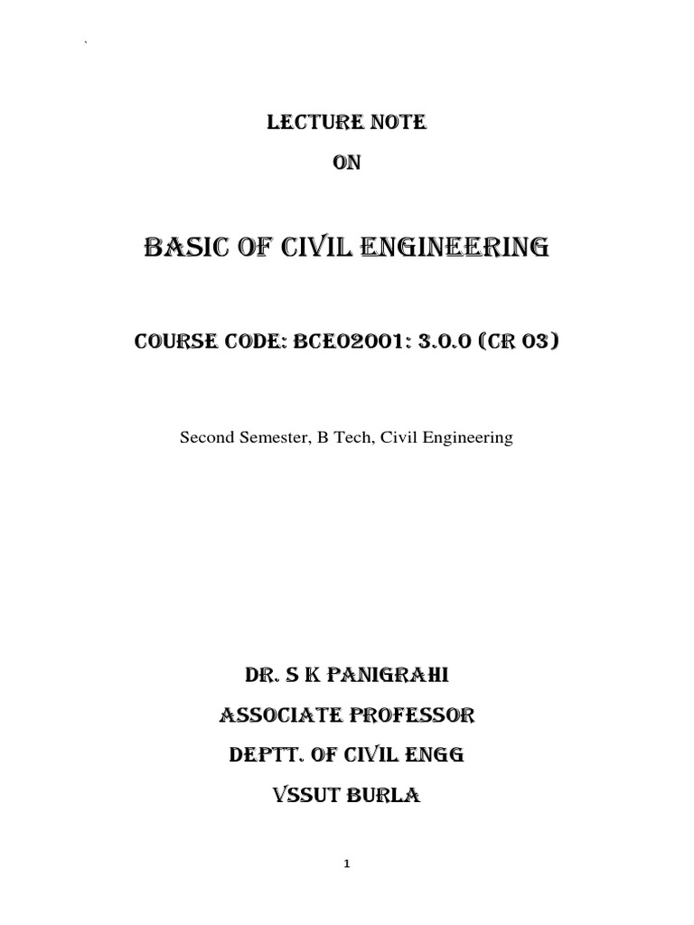 BCE-LECTURE NOTE Module 1-S K Panigrahi PDF | PDF BCE-LECTURE NOTE Module 1-S K Panigrahi PDF | PDF