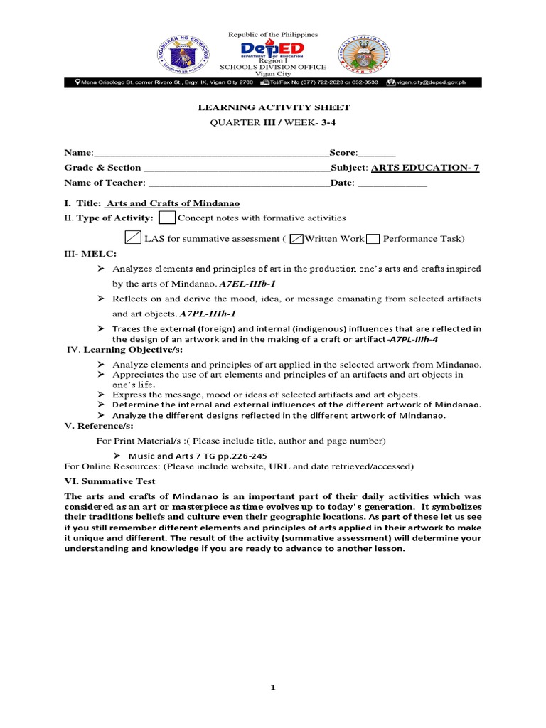ART7_Q3_SUMMATIVE_WEEK3-4 | PDF