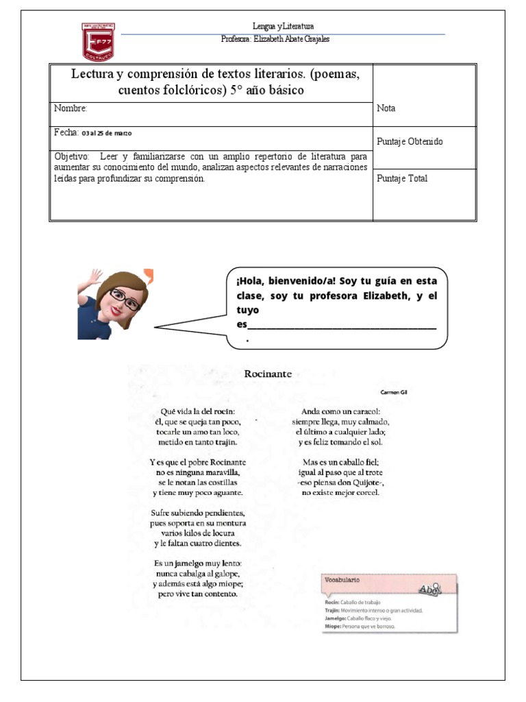 Evaluacion Lecturas Comprensivas | PDF | Escritura