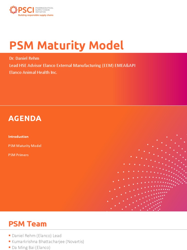 Supplier Conference 2020 (India) Session 4 - PSM Maturity Model - Recording & Slides PDF | PDF ...