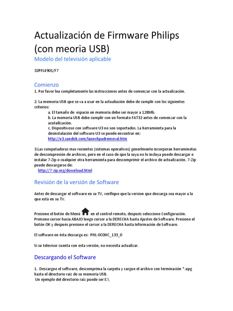 32PFL4901 FX FUR ESP PDF | PDF | Software | Archivo de computadora