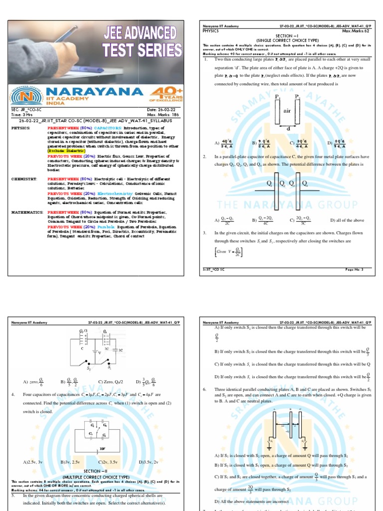Model B Physics 1 2 Pdf Capacitor Electrochemistry