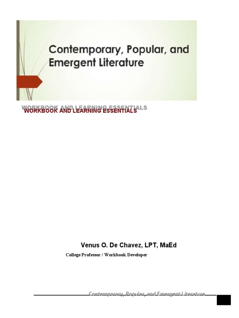 Contemporary-Popular-and-Emergent-Literature-Workbook | PDF | Narration ...