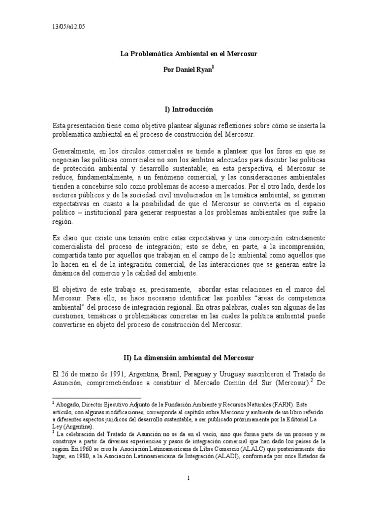 RYAN, D. (Prob. Ambiental Del MERCOSUR) | Descargar gratis PDF ...
