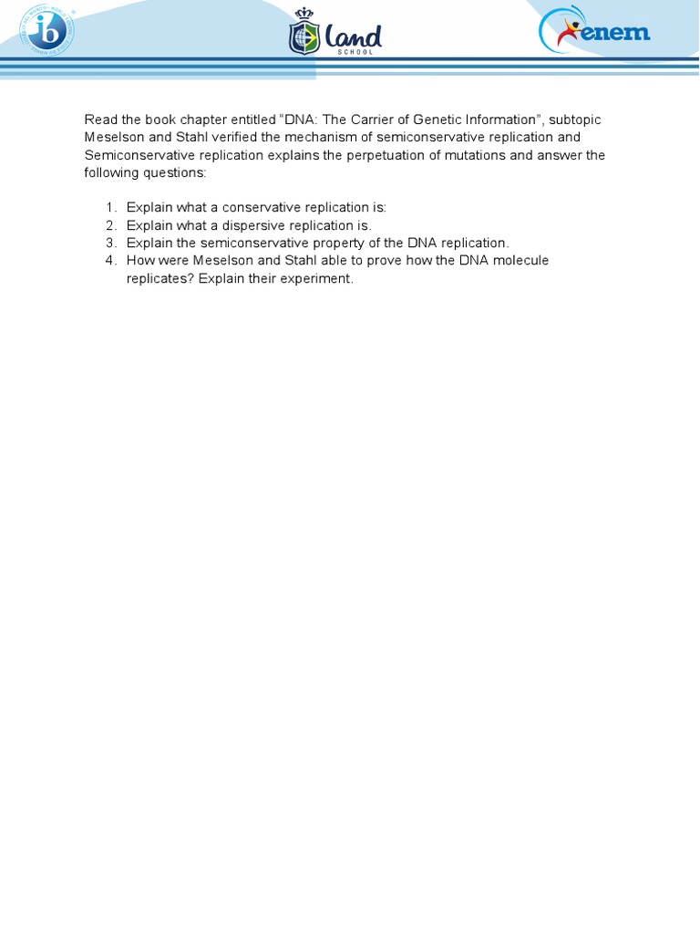 Meselson and Stahl Experiment | PDF