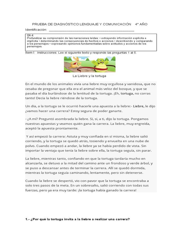 Prueba de Lenguaje 4° Comprension Lectora | PDF | León | Oso polar