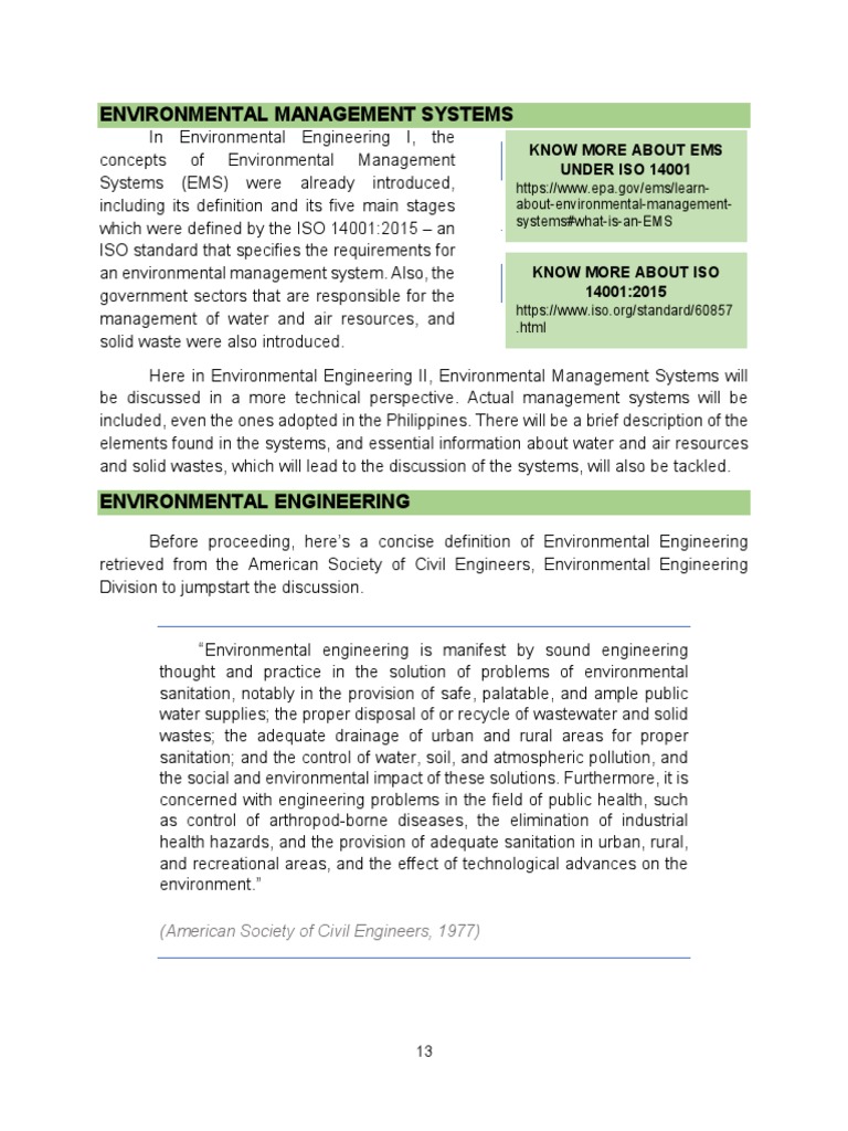 Module 1 Environmental Management Systems 2 PDF | PDF | Sewage ...
