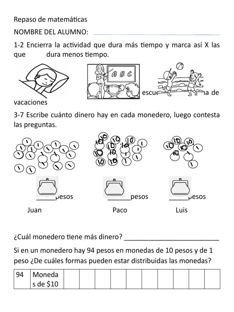 REPASO DE MATEMATICAS 2° | PDF