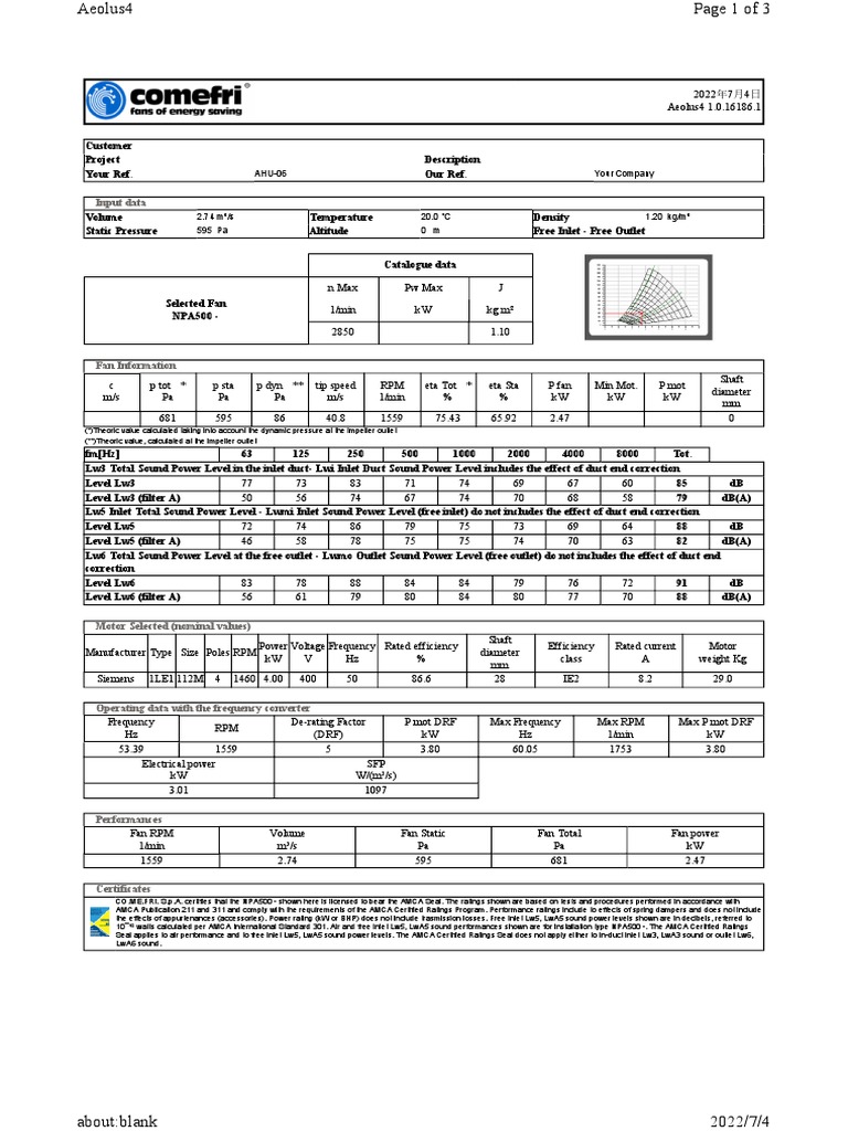 Ahu-01 Ra Npa500 4KW PDF | PDF