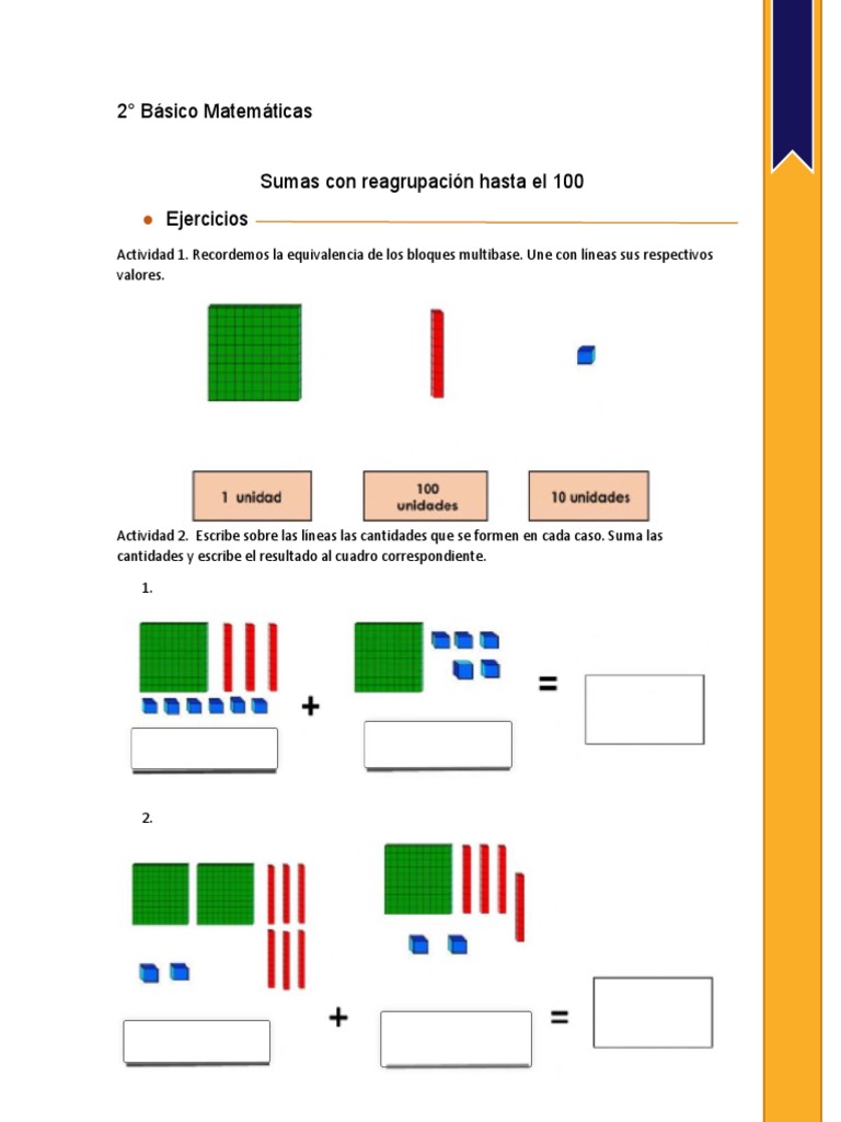 Sumas con Reagrupación hasta 100 | PDF