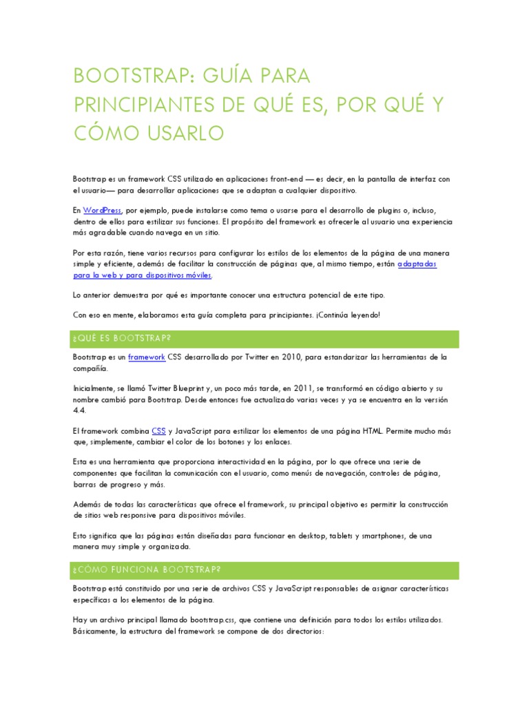 Introducción A Bootstrap | PDF | Bootstrap (marco frontal ... Introducción A Bootstrap | PDF | Bootstrap (marco frontal ...