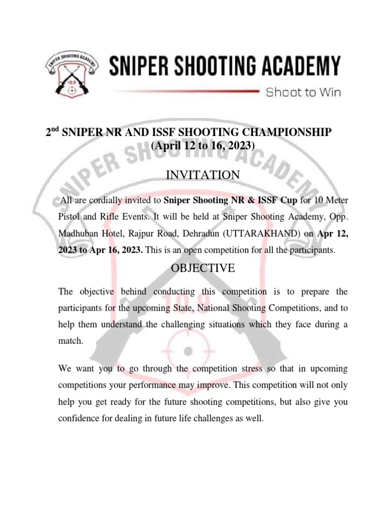 Circular 2nd Sniper Open Shooting Com PDF | PDF | Sports | Projectile ...