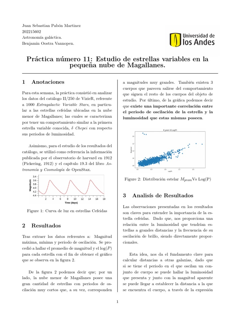 Estudio de Estrellas Cefeidas en la Nube Menor | PDF | Estrellas ...