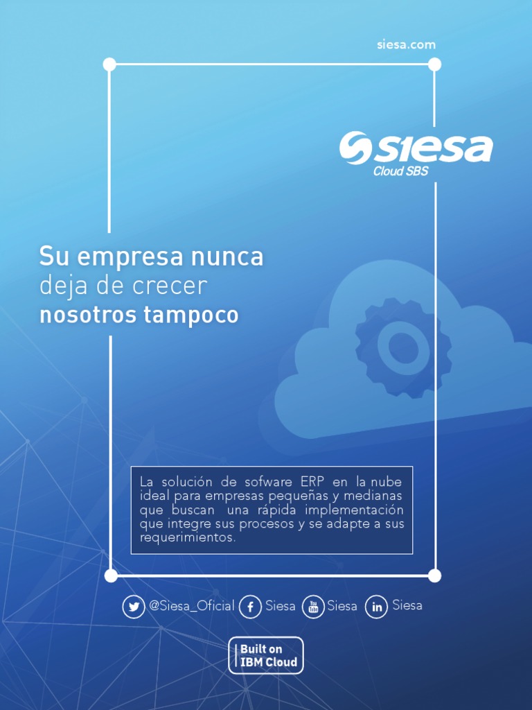 Brochure Siesa Cloud SBS | PDF | Computación en la nube | Planificación ...