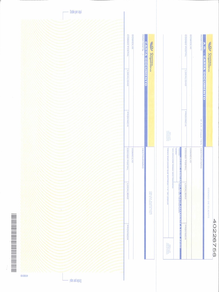 Carta Documento para Llenar PDF | PDF