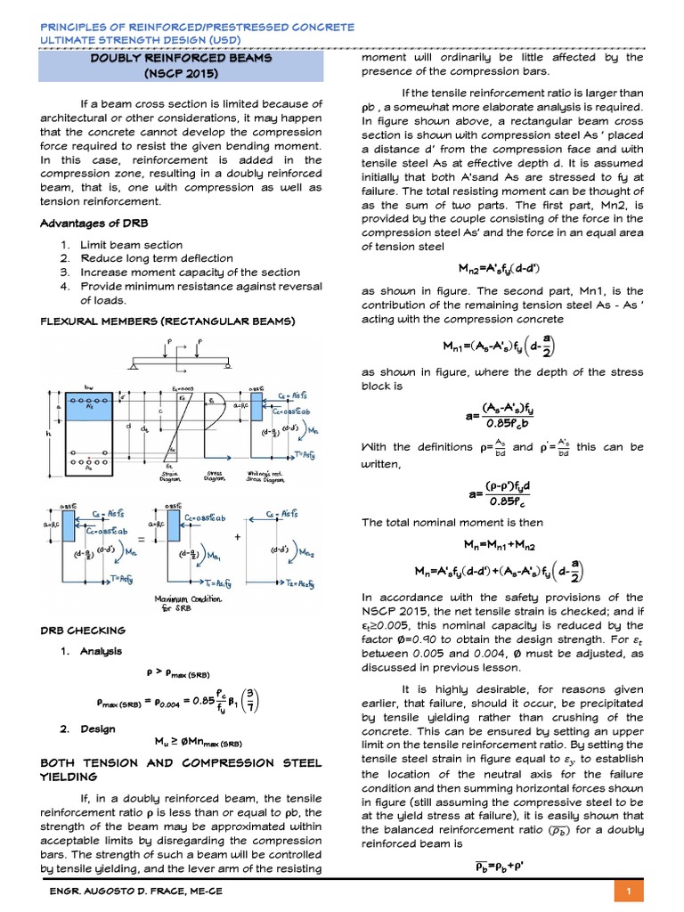 RCD Lecture Note 3 - USD of Doubly Reinforced Beams.pdf | PDF
