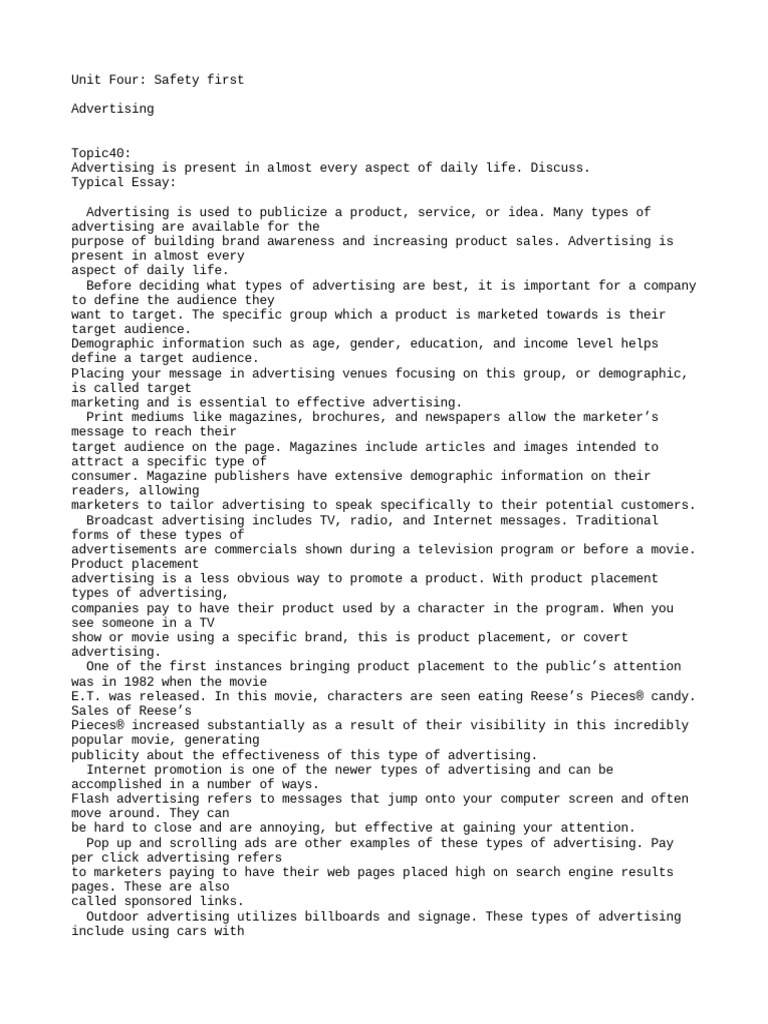 English 3AS - Written Expressions - UNIT IV - Safety First | PDF